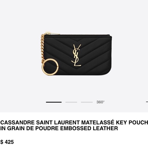 Saint Laurent | Accessories | Black And Gold Ysl Keychain Purse | Poshmark
